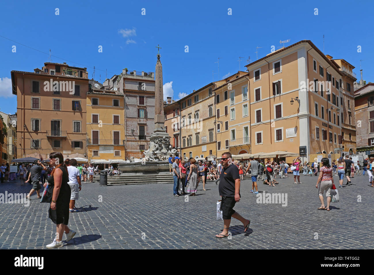 Rome, Italy - June 30, 2014: Bunch of Tourists Arround Pantheon ...