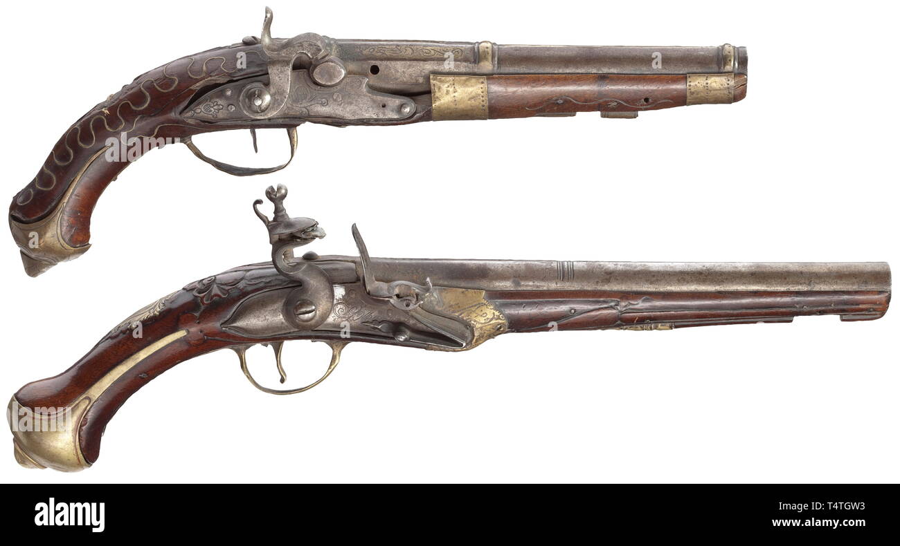 Small arms, pistols, flintlock pistol, Ottoman Empire, Balkan Turkish ...