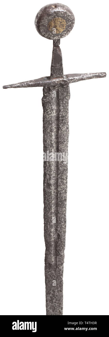 A Central-European medieval sword, circa 1300. Slender double-edged ...