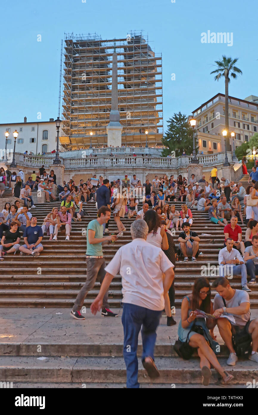 Rome, Italy - June 29, 2014: Spanish Steps Crowded With Tourists at ...