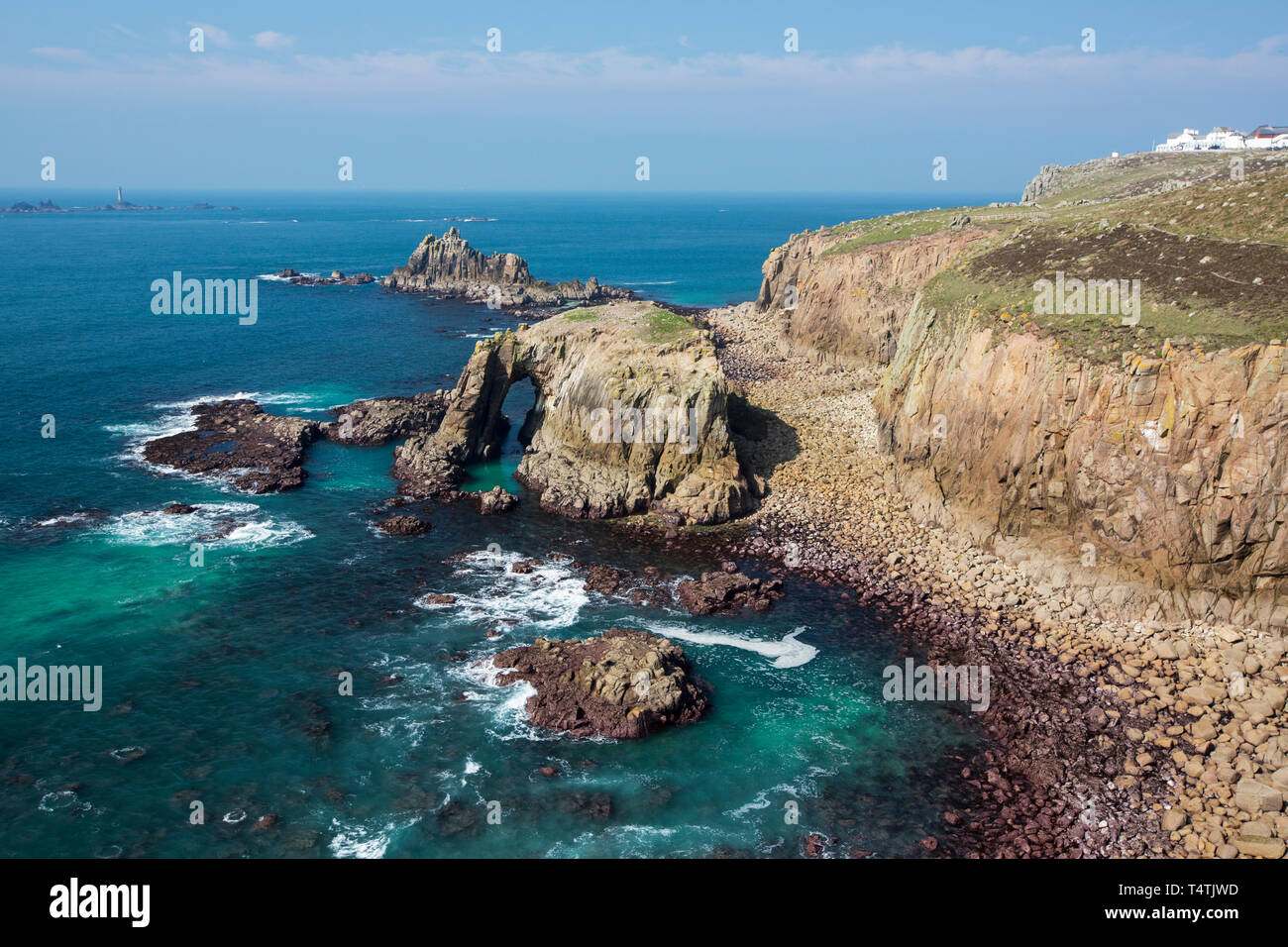 Granite cliffs at Lands End, Cornwall, UK Stock Photo - Alamy