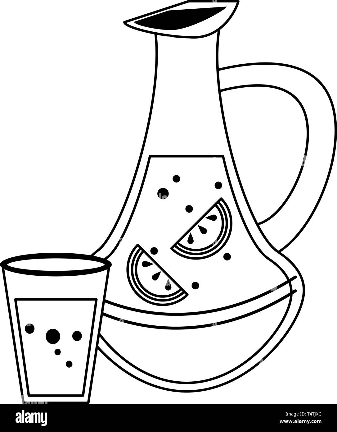Cold lemonade on white Black and White Stock Photos & Images - Alamy