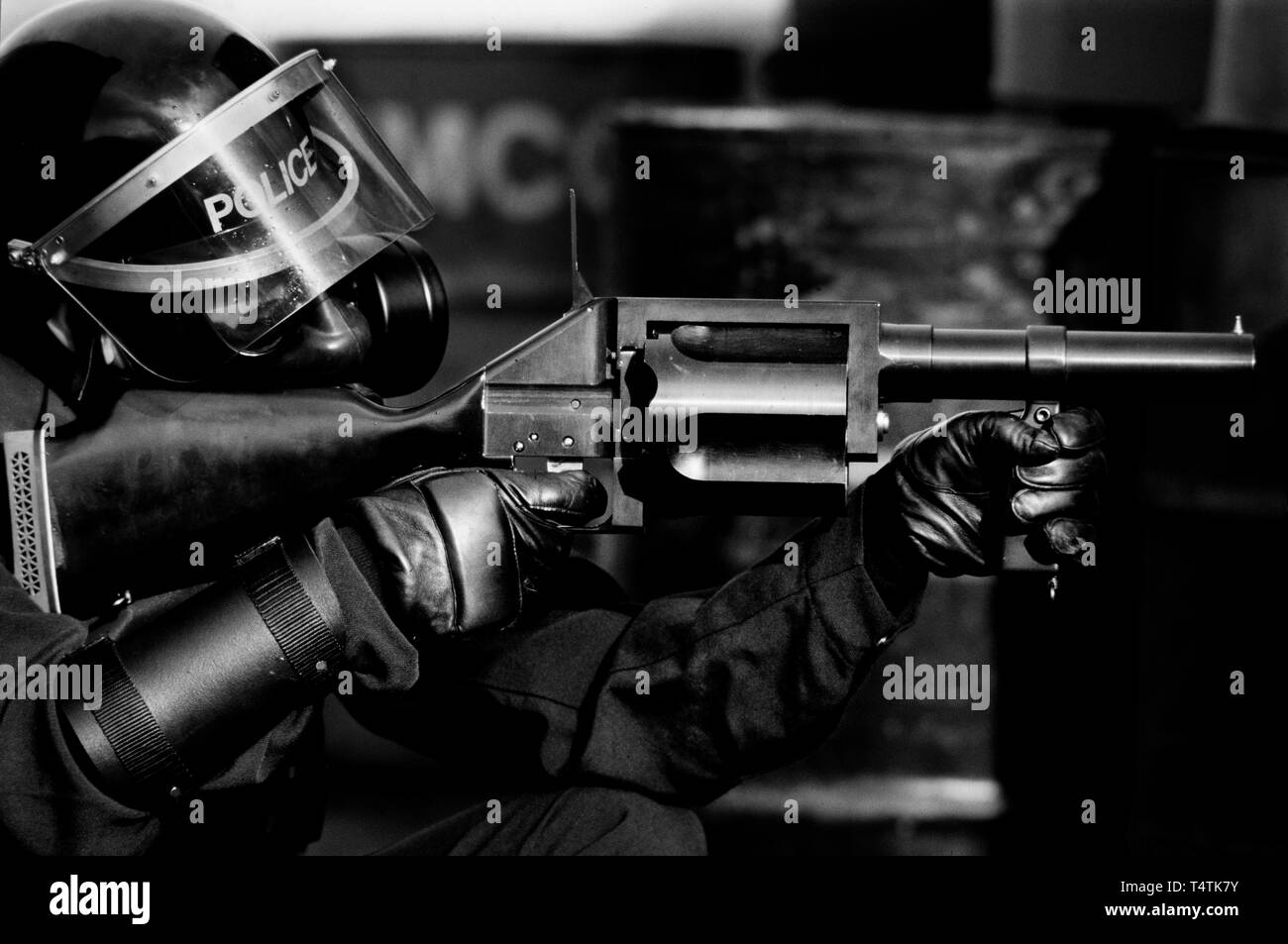 British Police armed with guns. 1986 Photographs from a series ...