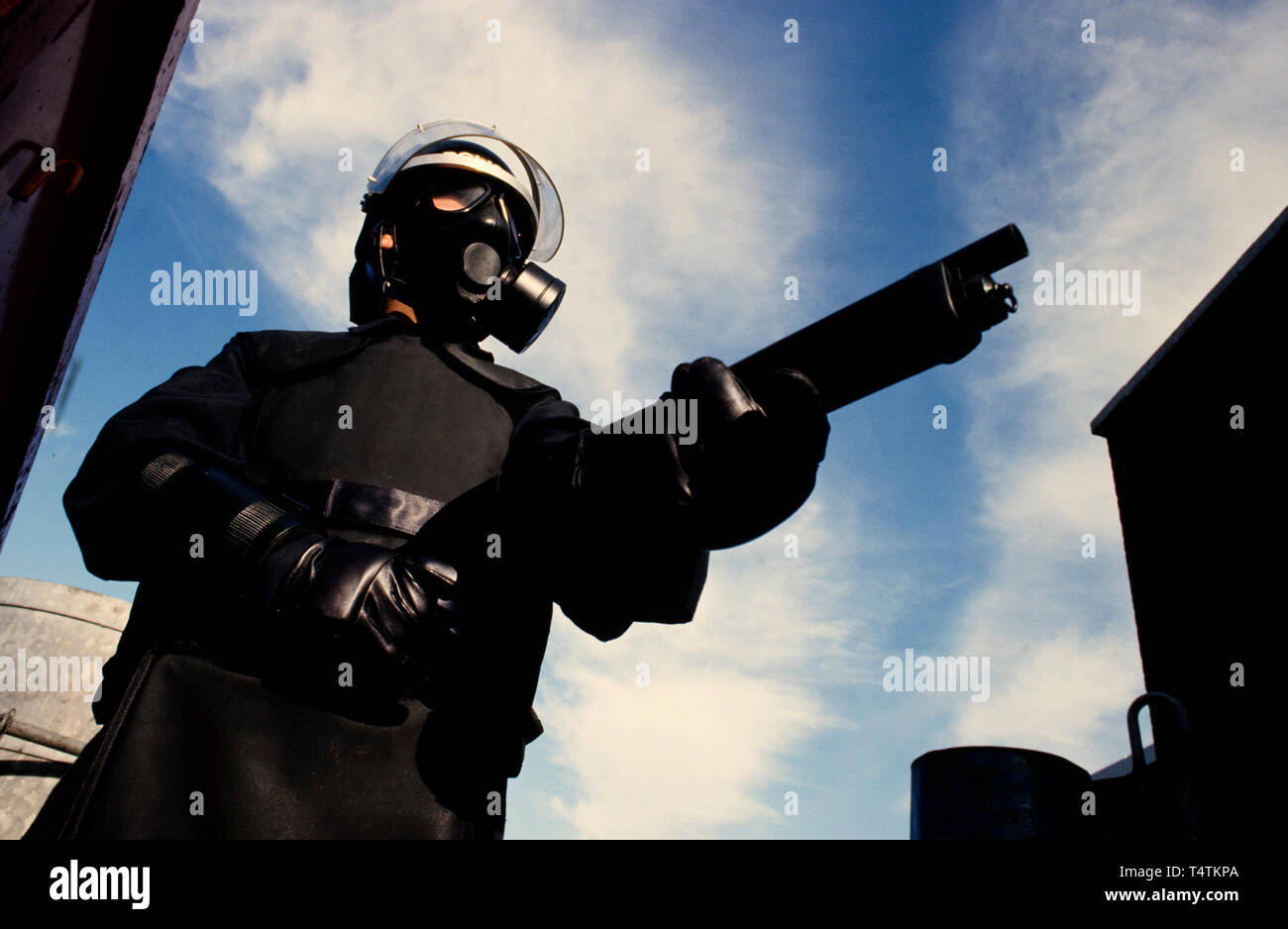 British Police armed with guns. 1986 Photographs from a series ...