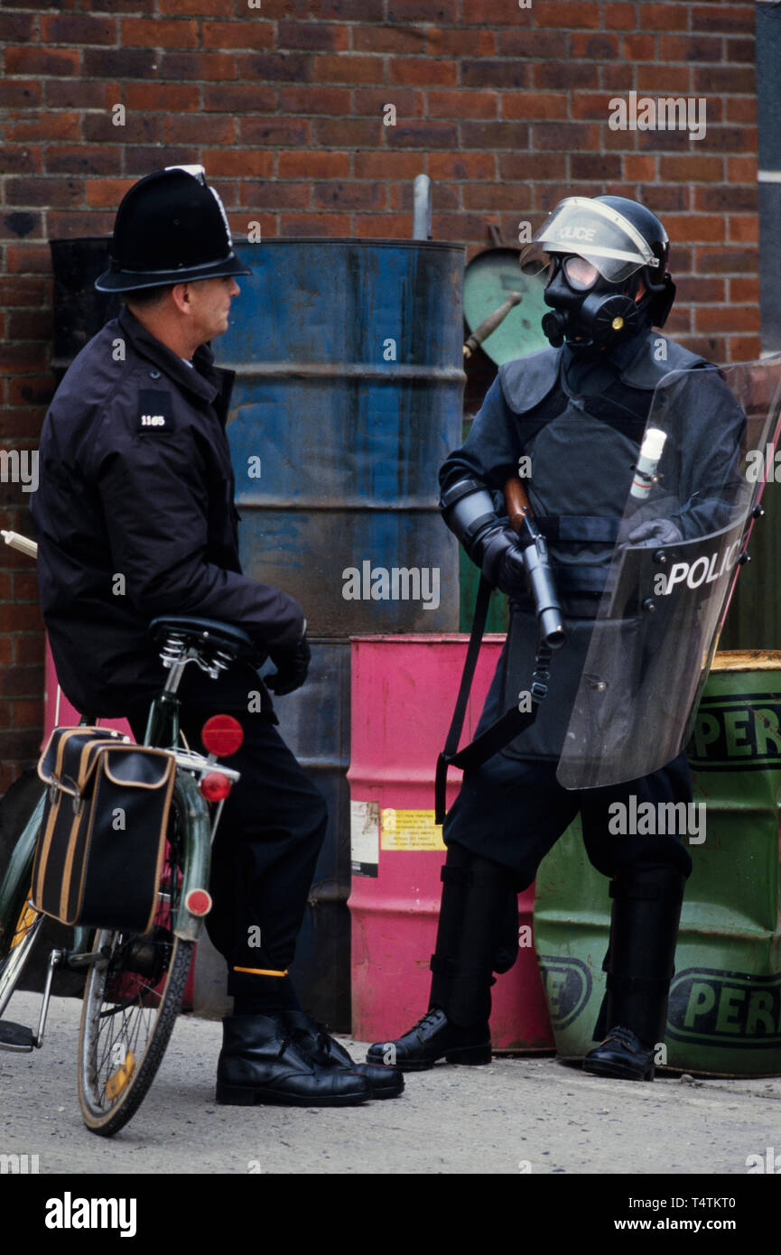 British Police armed with guns. 1986 Photographs from a series ...