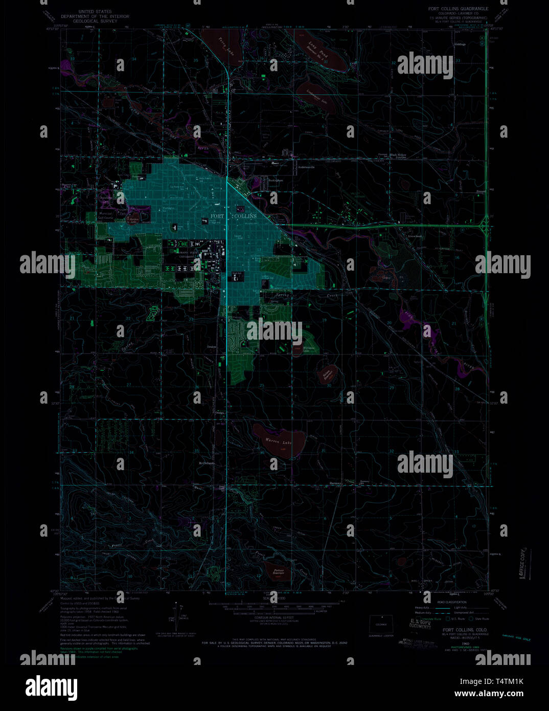 Map Of Fort Collins Colorado High Resolution Stock Photography and ...