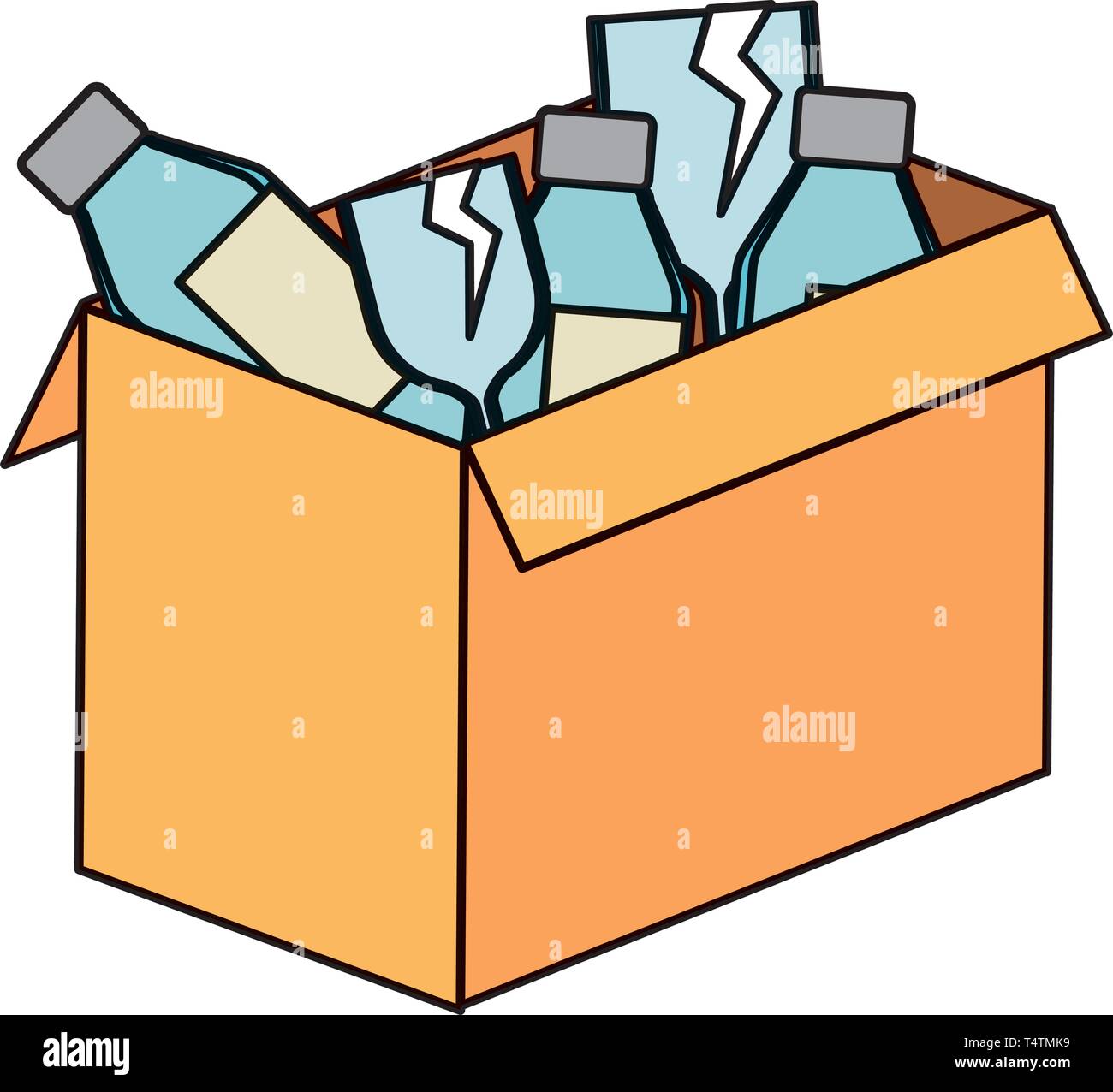 box carton with glass bottles Stock Vector Image & Art - Alamy