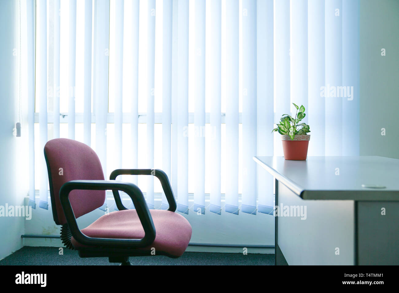 Clean and simple look of an office room or work place with copy space ...