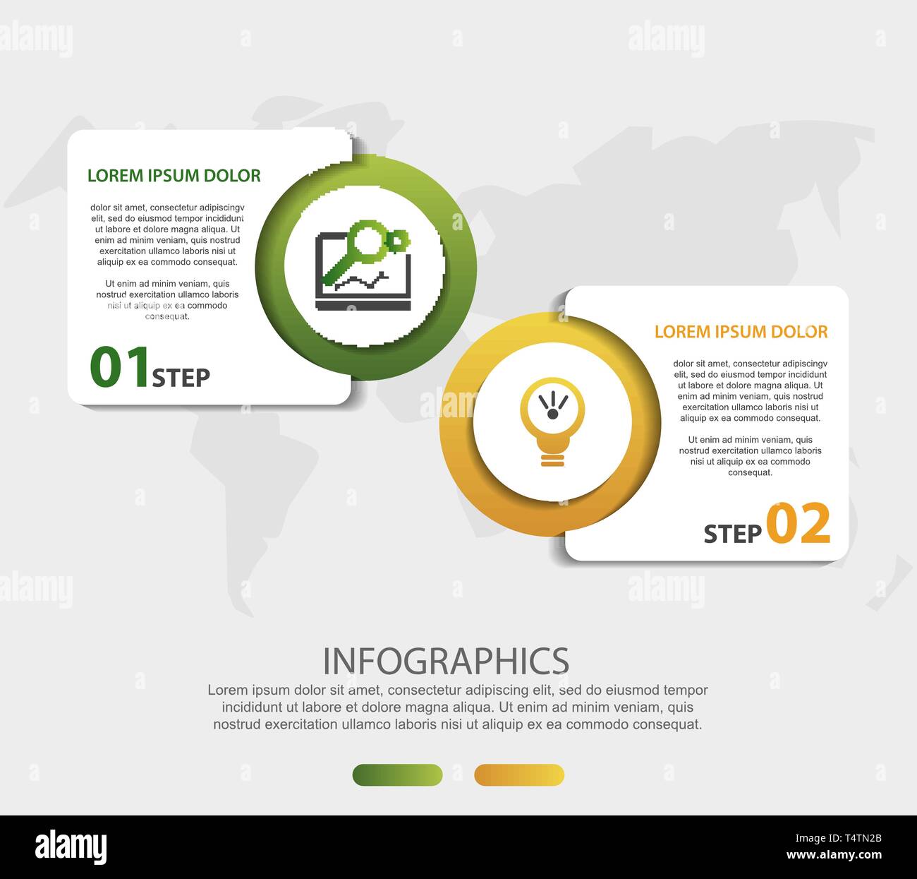 Vector infographic 3D template for two label, diagram, graph ...