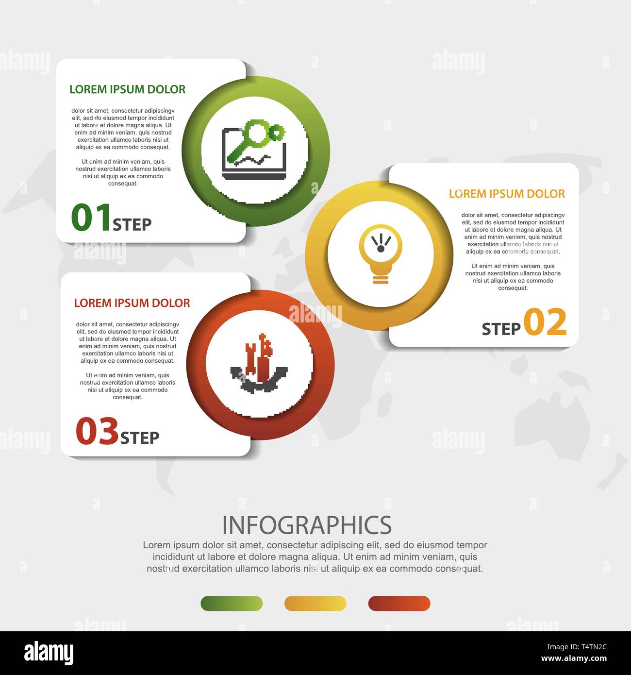 Vector infographic 3D template for three label, diagram, graph ...