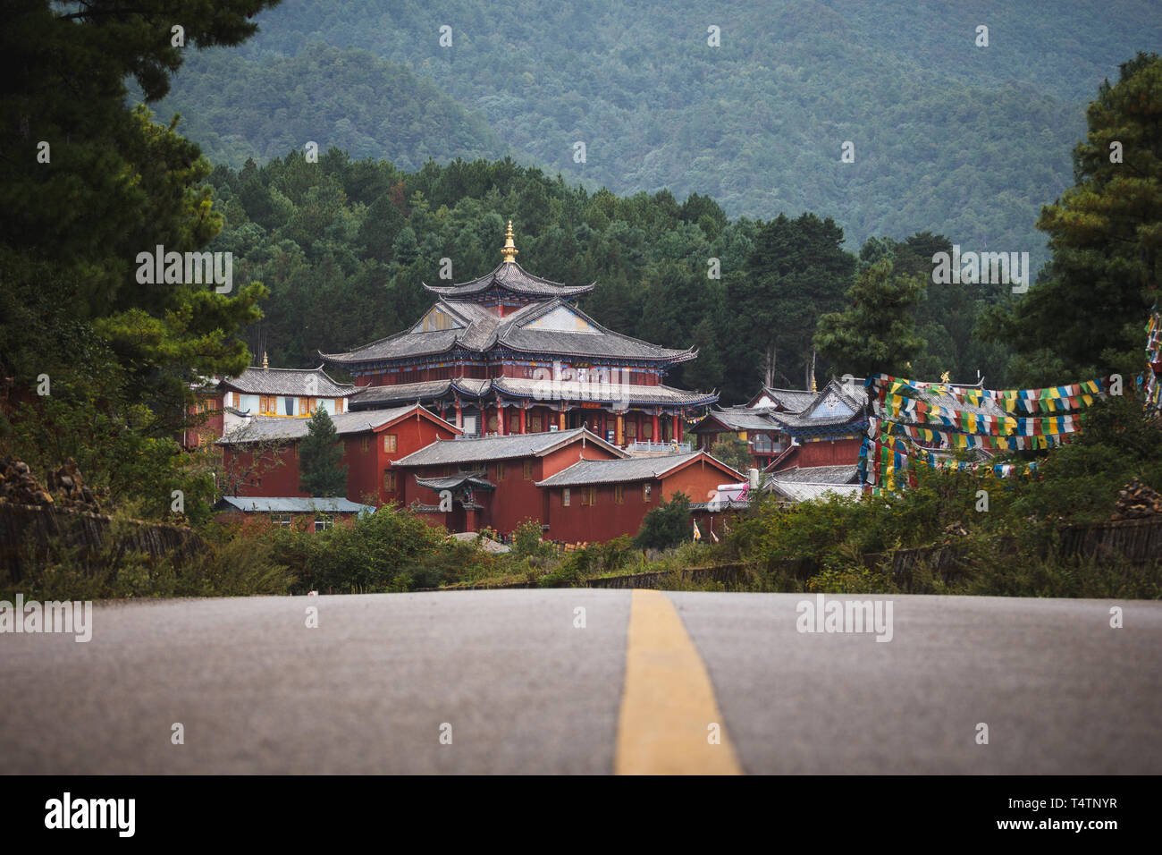 Road to traditional Buddhist monastery in the mountains Stock Photo - Alamy