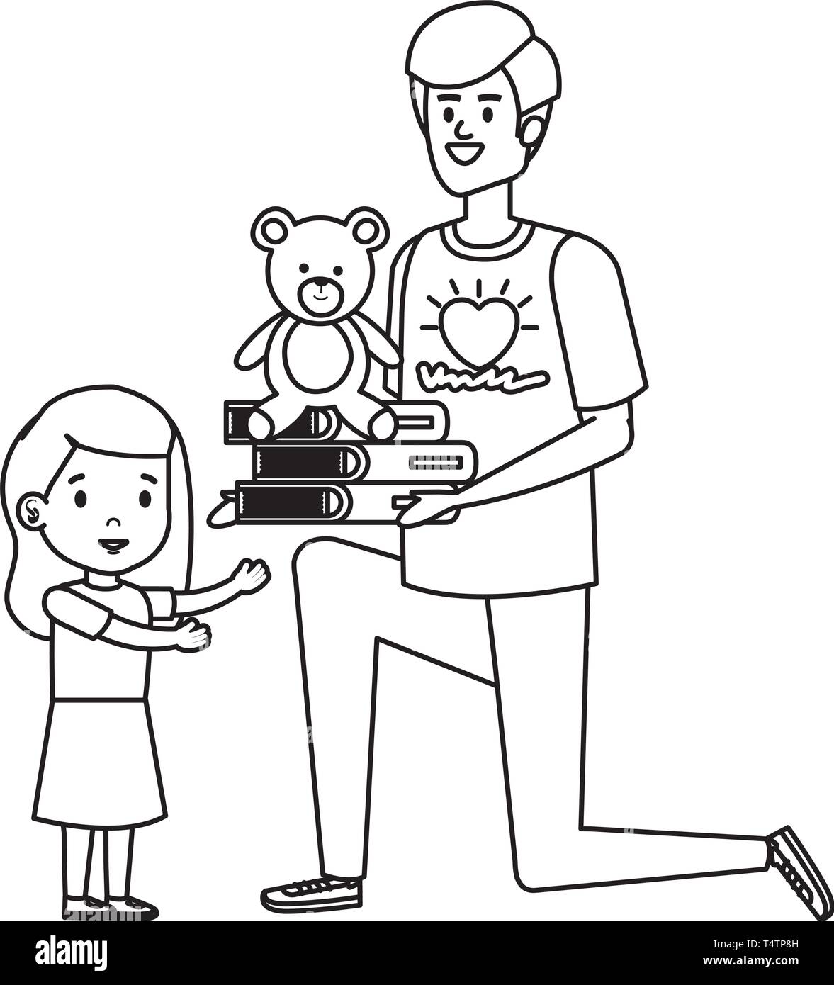 Child donating books Stock Vector Images - Alamy