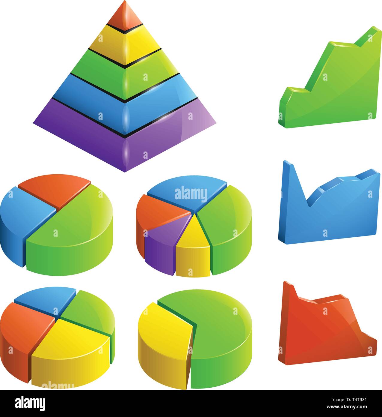 Set abstract pyramid colorful Stock Vector Images - Alamy