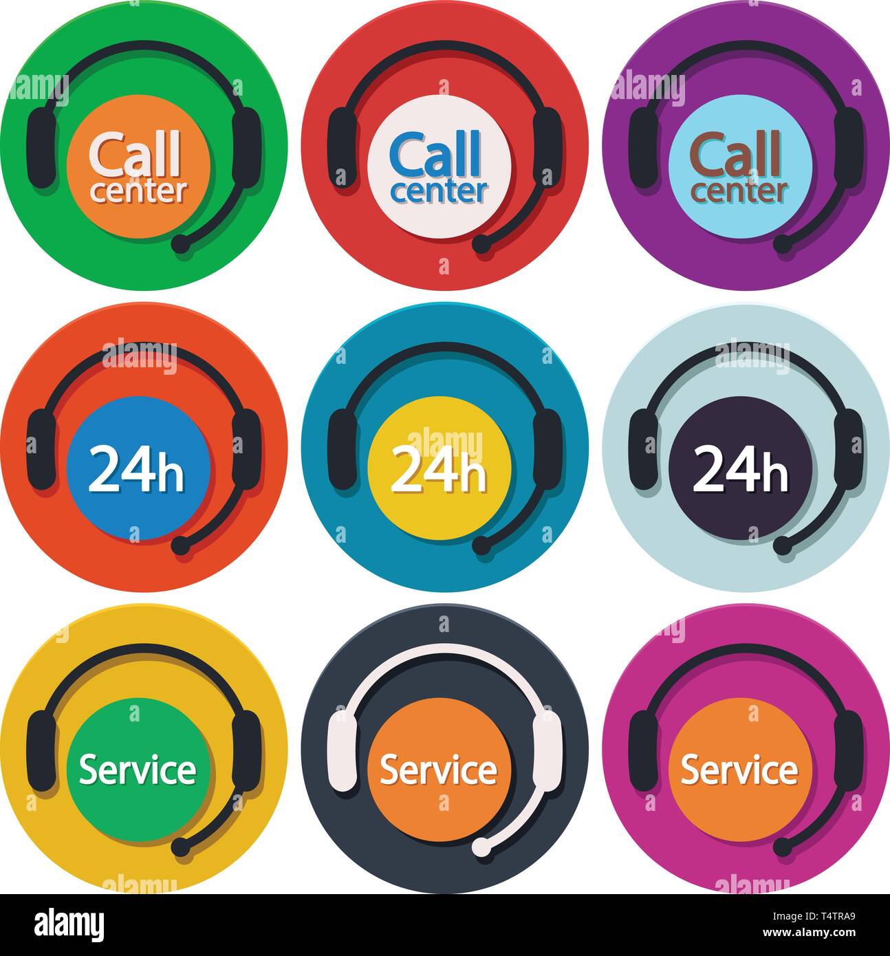call center set 01 Stock Vector Image & Art - Alamy