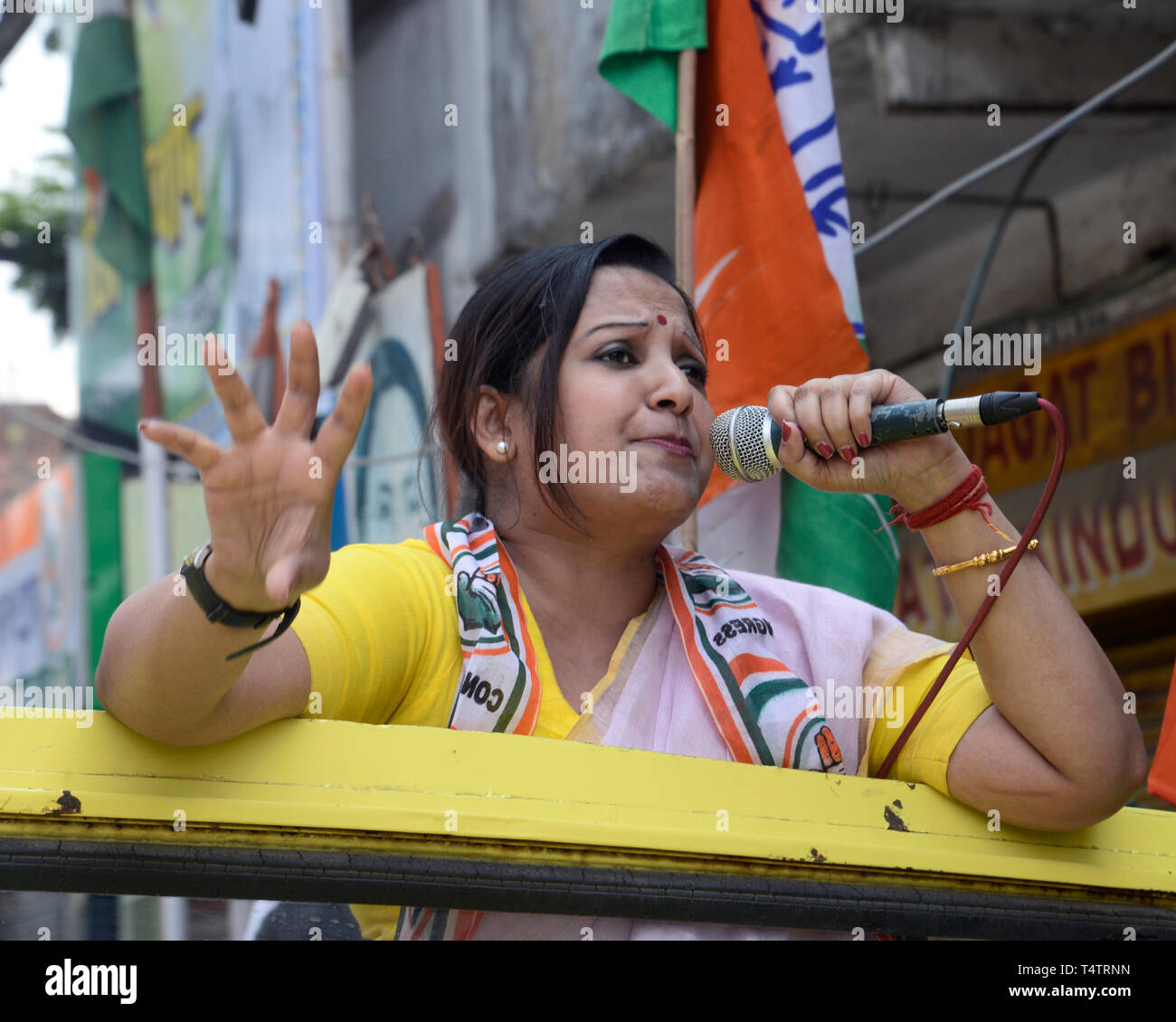 Kolkata, India. 18th Apr, 2019. Indian National Congress candidate for South Kolkata Lok Sabha ...