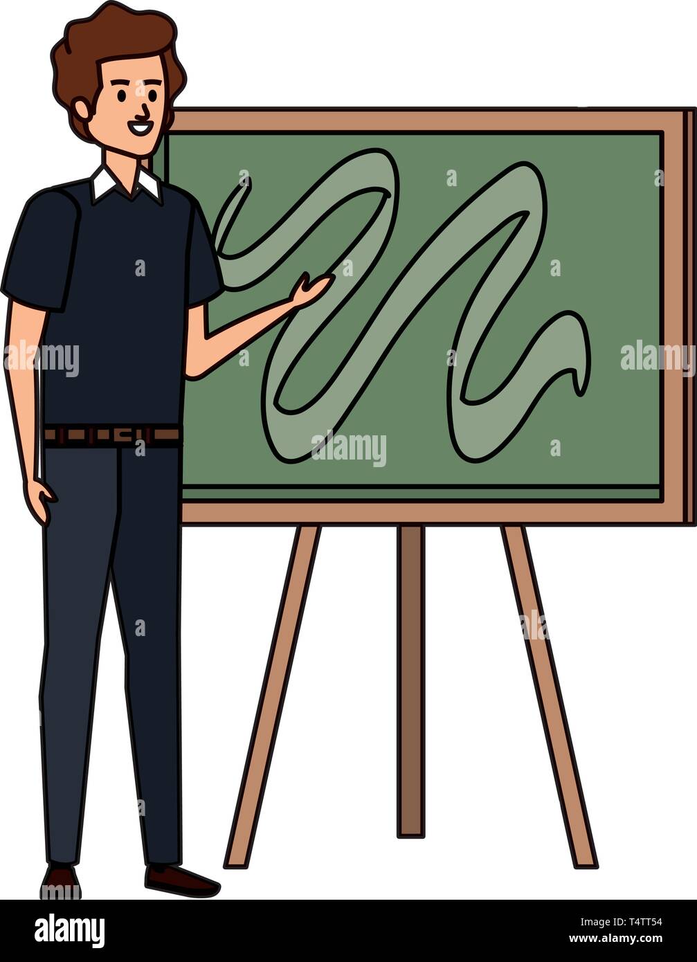 young teacher male with chalkboard character Stock Vector Image & Art ...