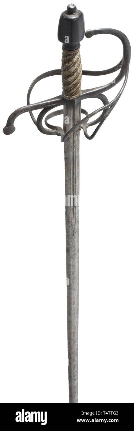 A German small-sword circa 1600. Double-edged blade of flattened ...