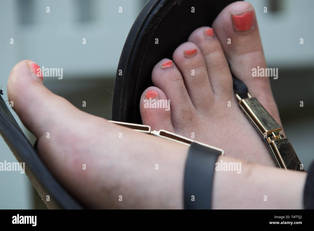 Feet Relaxing Summer Garden Stock Photo - Alamy