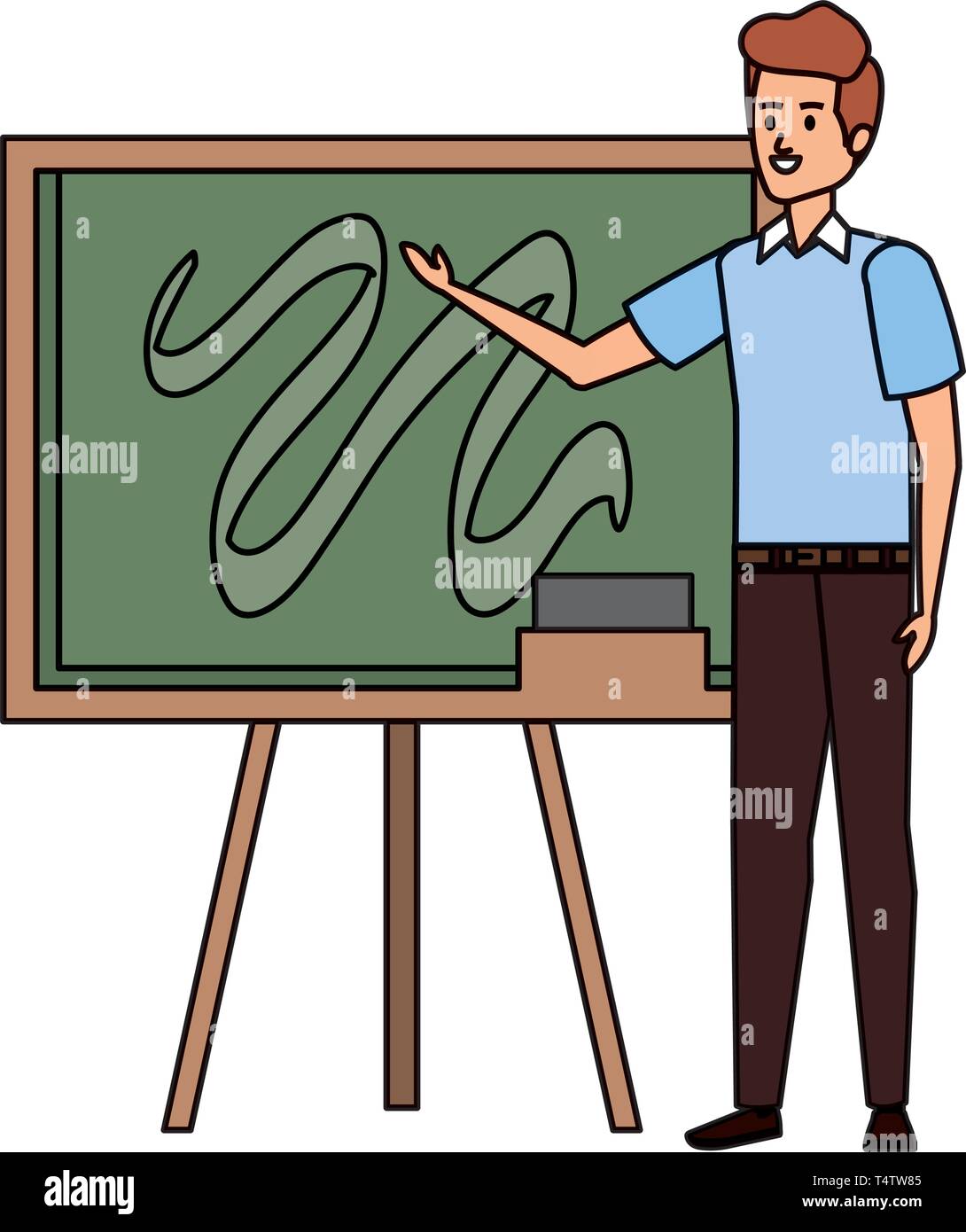 young teacher male with chalkboard character Stock Vector Image & Art ...