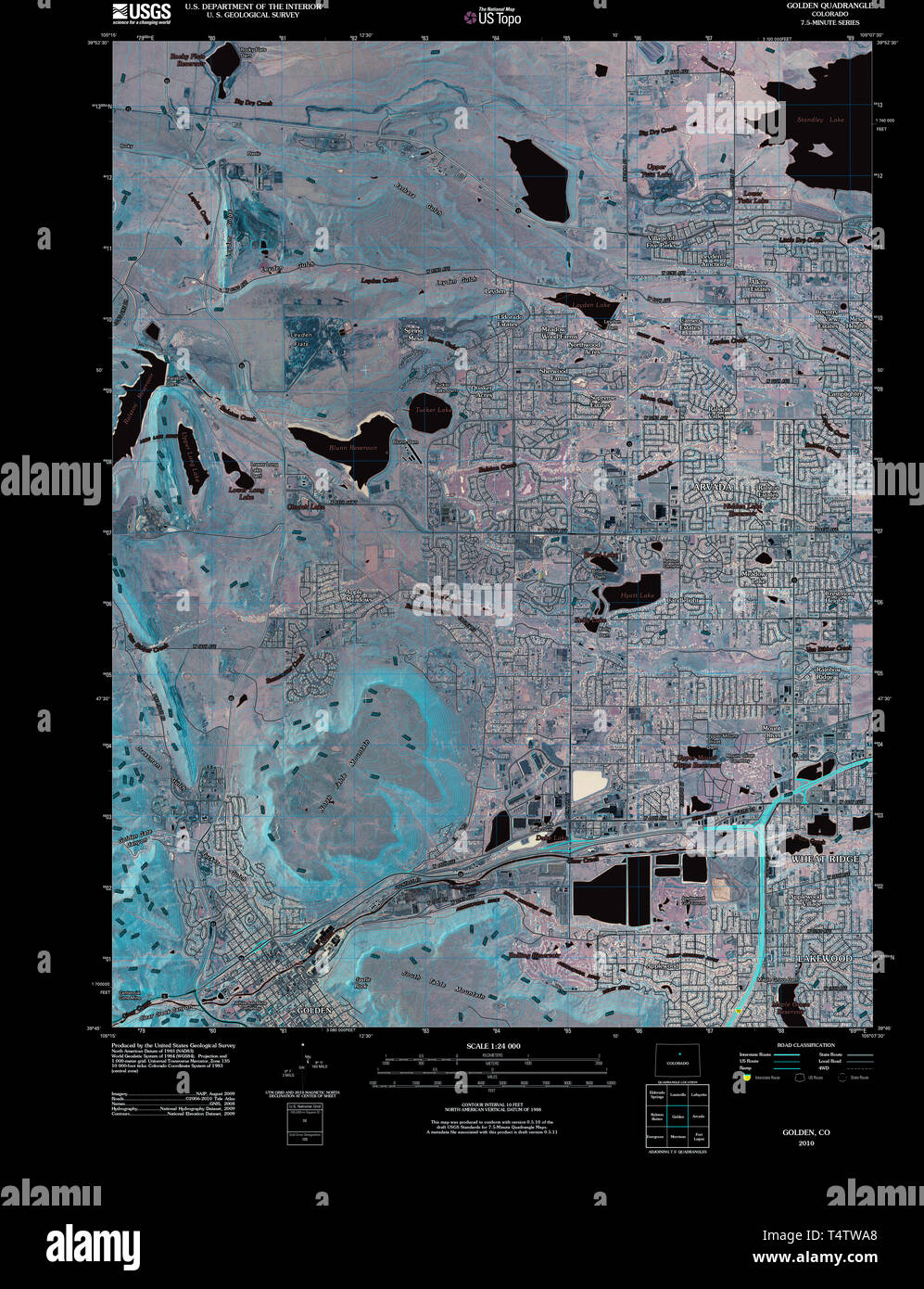 Map of golden colorado hi-res stock photography and images - Alamy