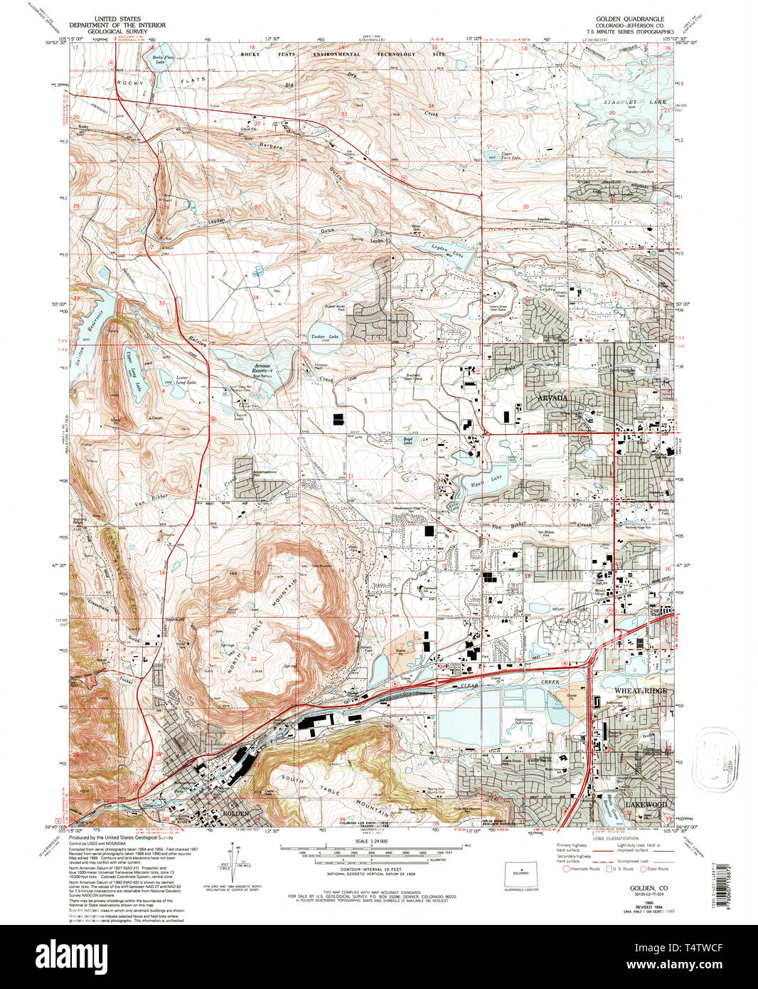 Map of golden colorado hi-res stock photography and images - Alamy