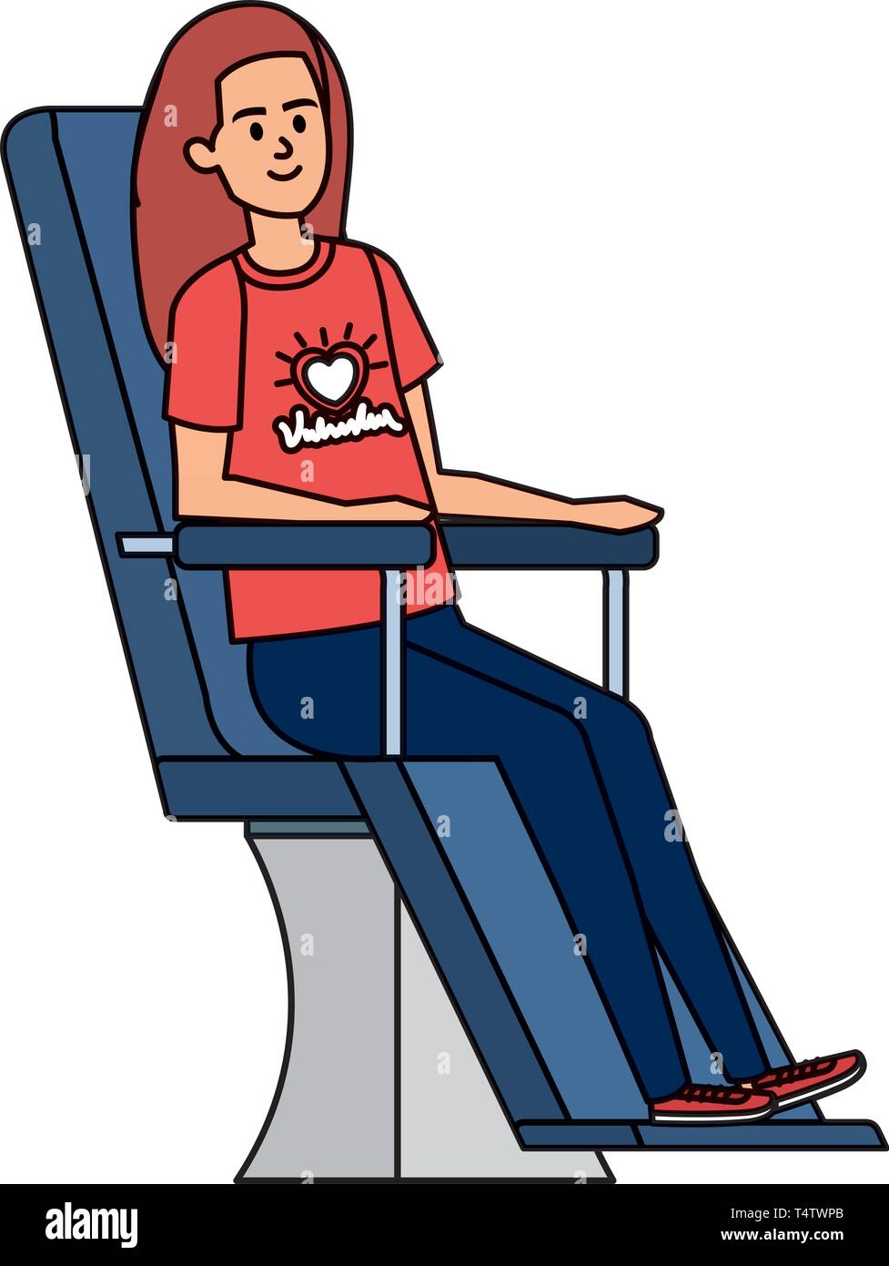 young woman volunteer in donation chair Stock Vector Image & Art - Alamy