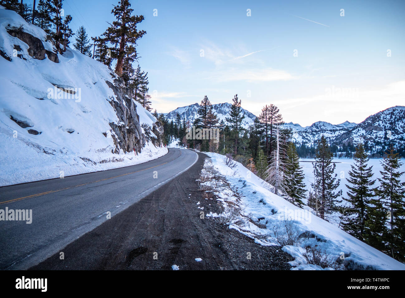 Road through Inyo National Forest in winter Stock Photo - Alamy
