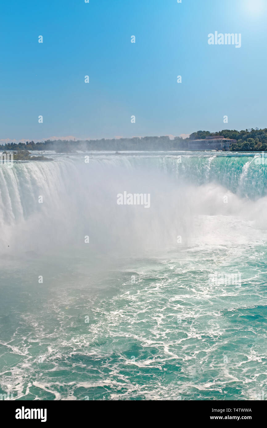 Aerial top landscape view of Niagara Falls between United States of ...