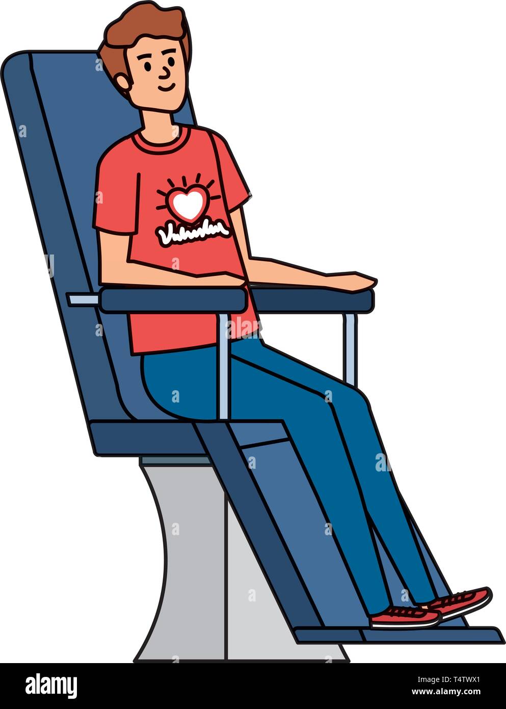 young man volunteer in donation chair Stock Vector Image & Art - Alamy