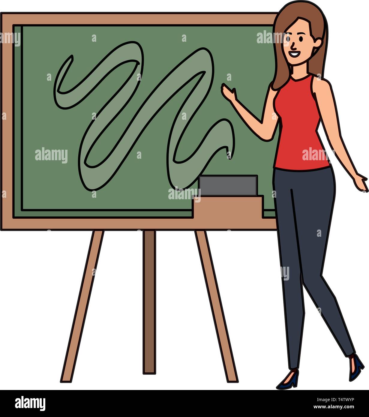 young teacher female with chalkboard Stock Vector Image & Art - Alamy