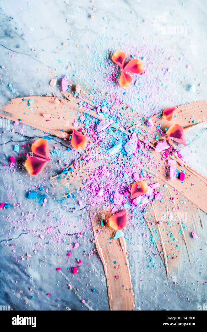 Beauty textures, mua products and shopping concept - Art of makeup ...