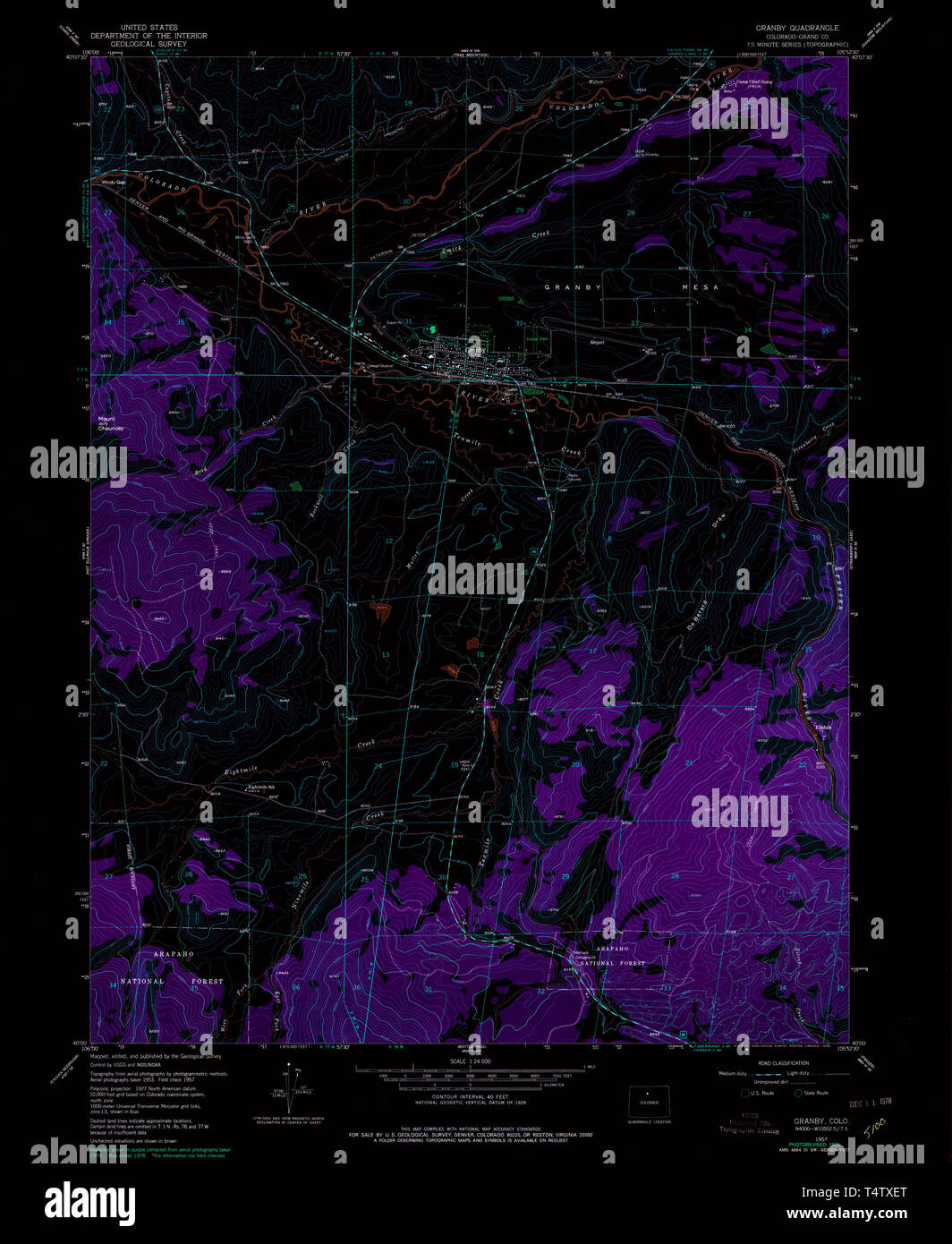 Map of granby hi-res stock photography and images - Alamy