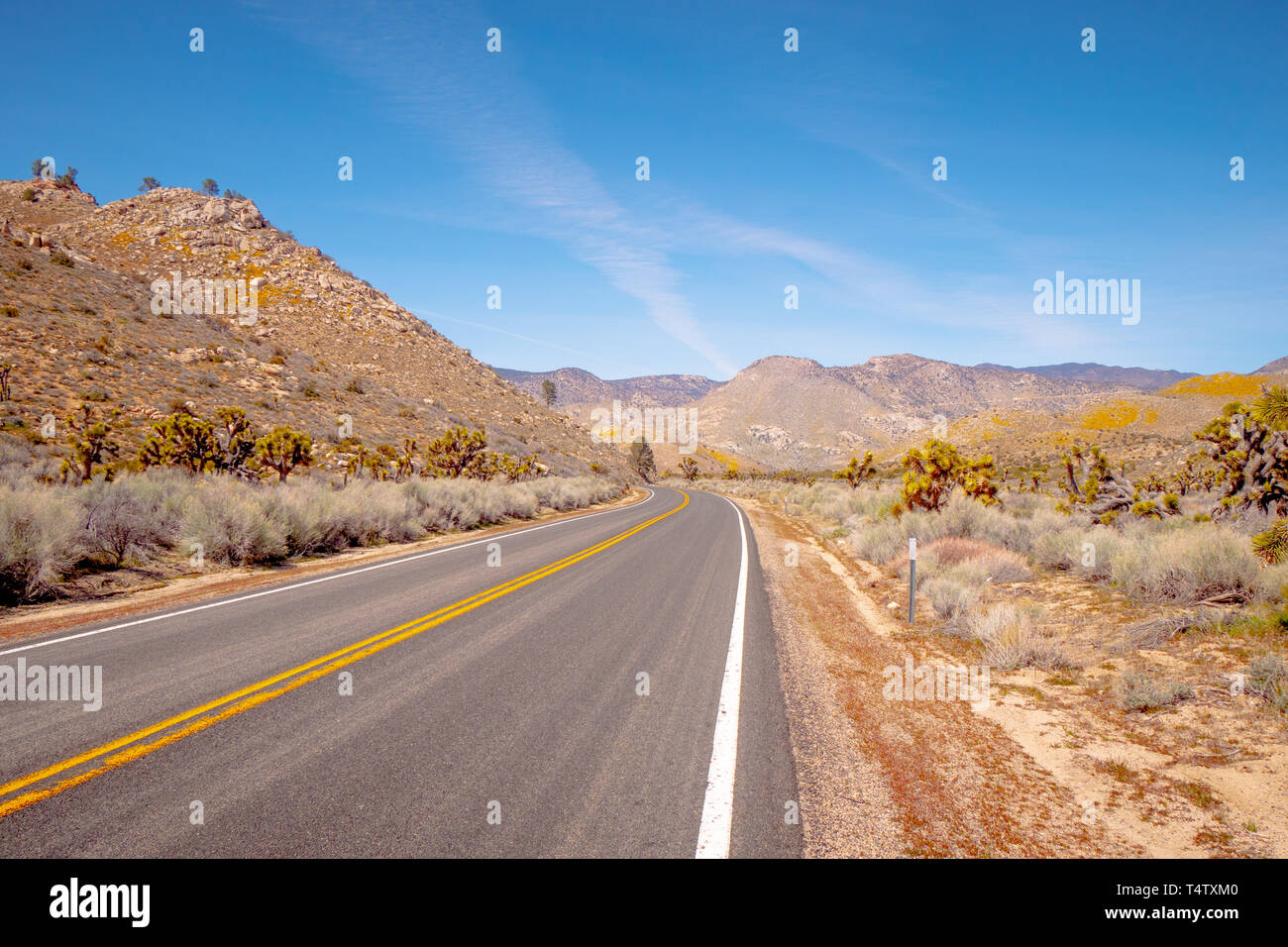 Scenic route through the desert at Sequoia in California Stock Photo ...