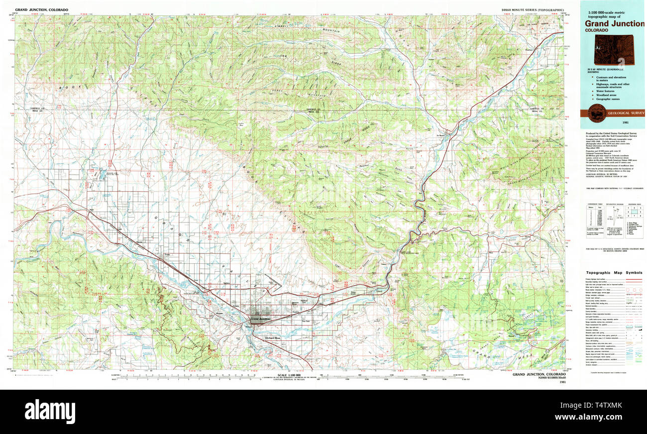 USGS TOPO Map Colorado CO Grand Junction 233120 1981 100000 Restoration ...