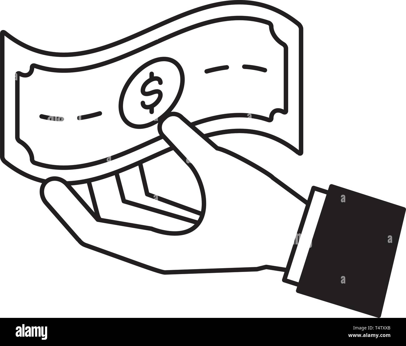 hand with banknote money Stock Vector Image & Art - Alamy