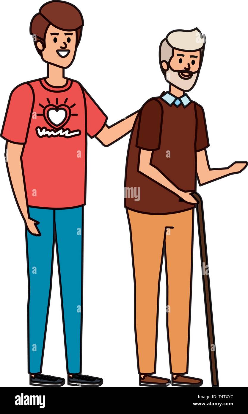 Helping man walk Stock Vector Images - Alamy