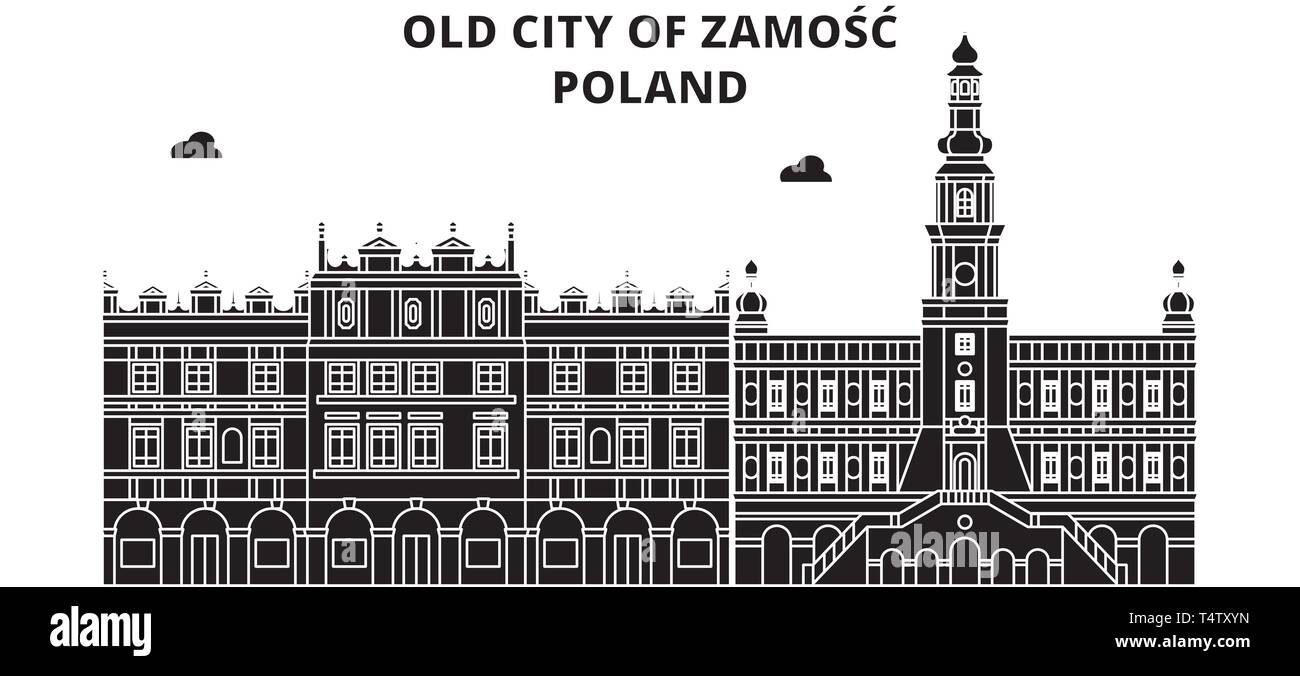 Poland , Zamosc , travel skyline vector illustration Stock Vector Image ...