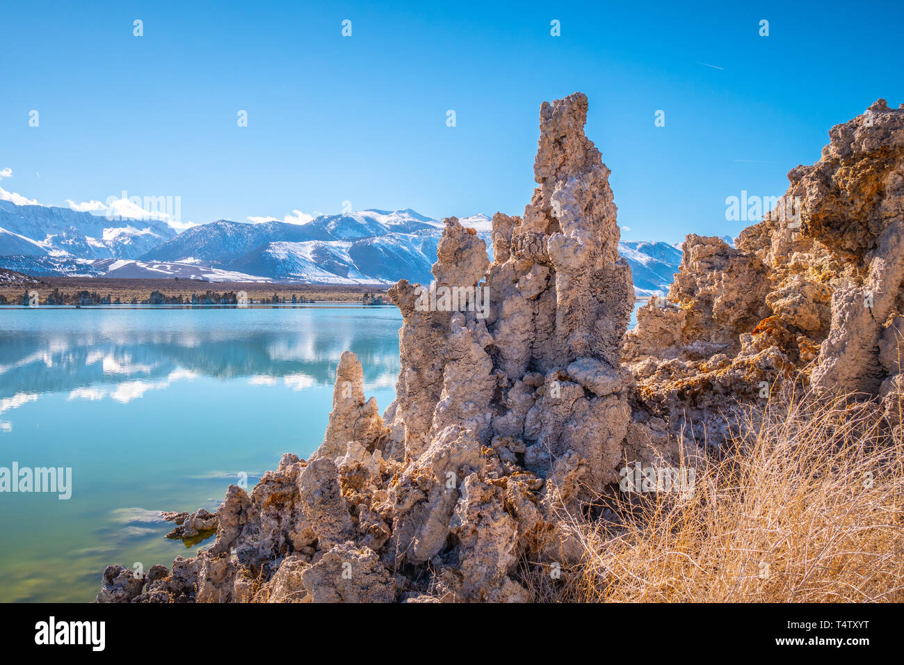 Tufa towers columns of limestone at Mono Lake Stock Photo - Alamy