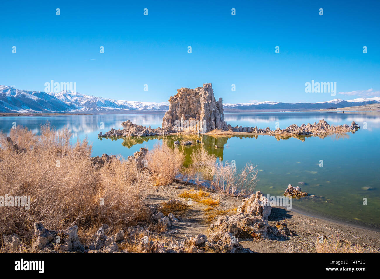 Tufa towers columns of limestone at Mono Lake Stock Photo - Alamy