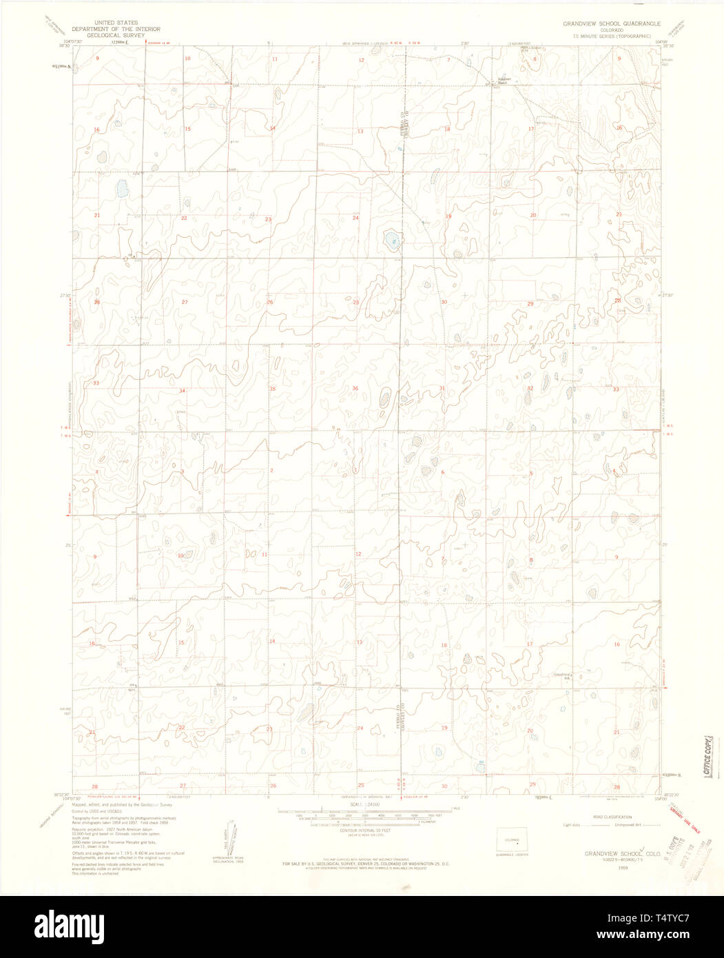 USGS TOPO Map Colorado CO Grandview School 400903 1959 24000 ...