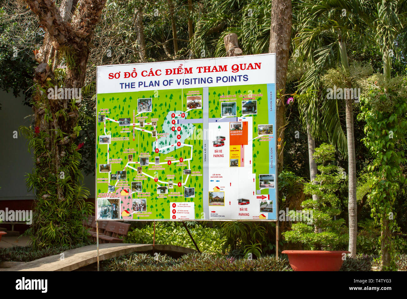 Cu Chi, Vietnam - March 10, 2019: Map of Viet Cong Cu Chi Tunnels site ...