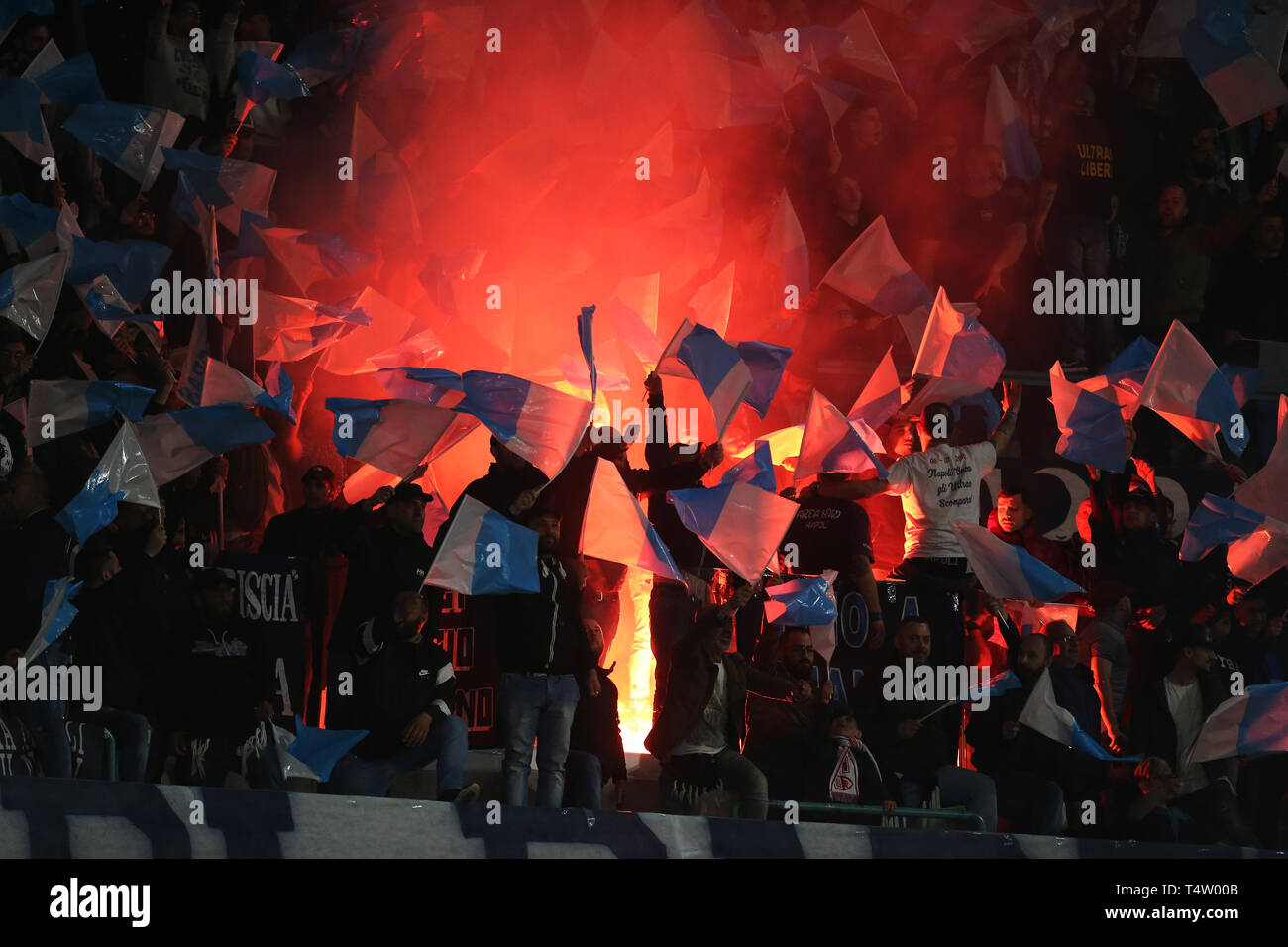Napoli fans in the stands during the UEFA Europa League quarter final ...