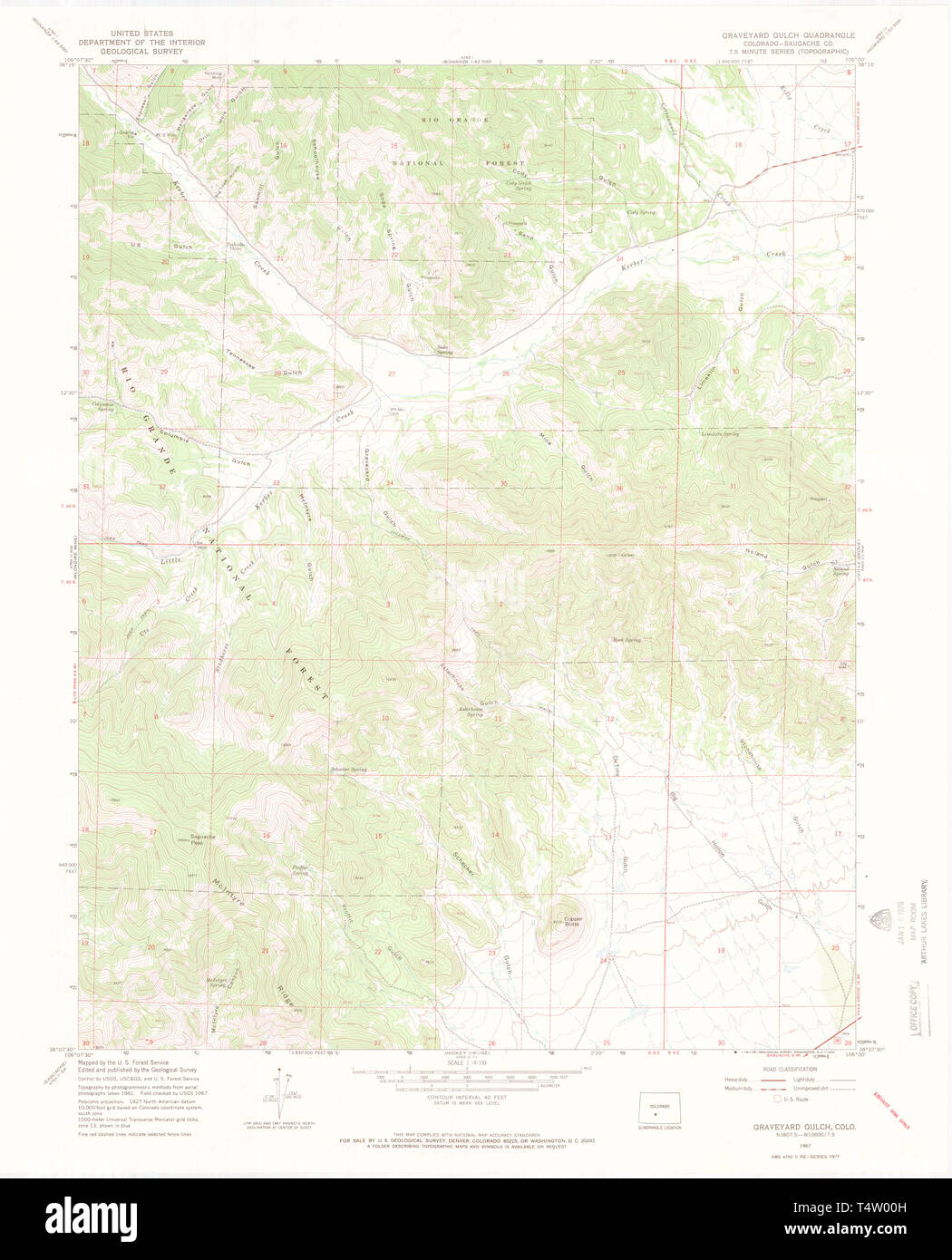 USGS TOPO Map Colorado CO Graveyard Gulch 400913 1967 24000 Restoration ...