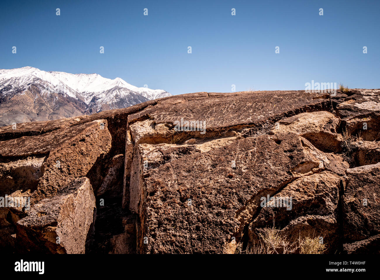 Chalfant Valley with its famous petroglyphs in the rocks Stock Photo ...