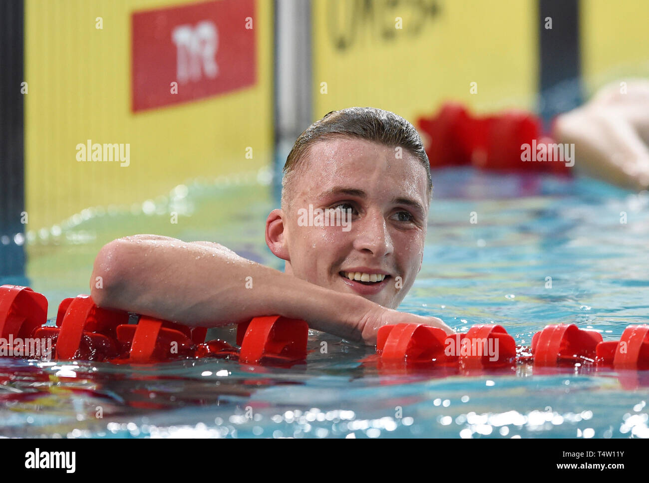 Daniel Jervis after winning the mens 1500m Freestyle final during day ...
