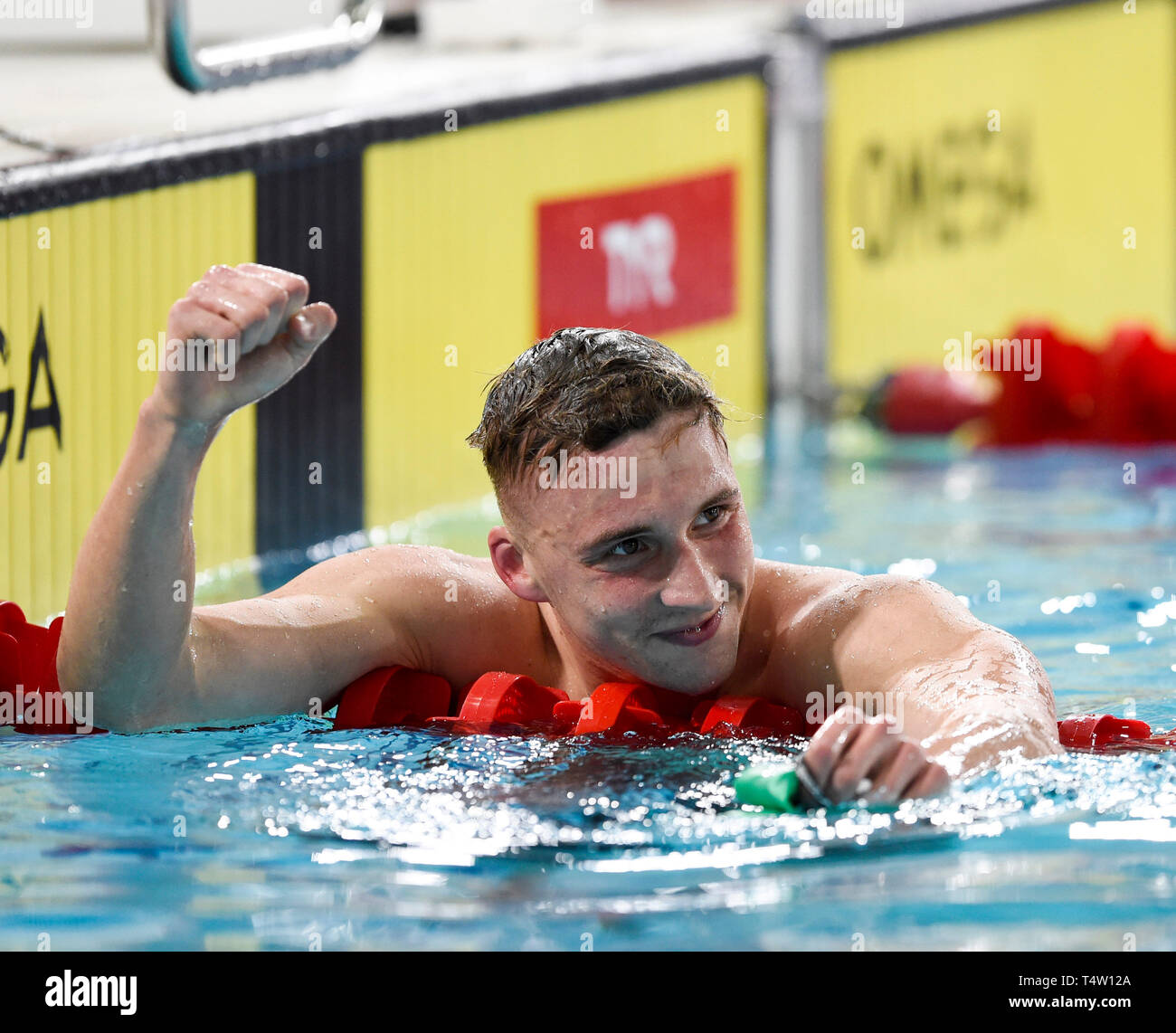 Daniel Jervis after winning the mens 1500m Freestyle final during day ...
