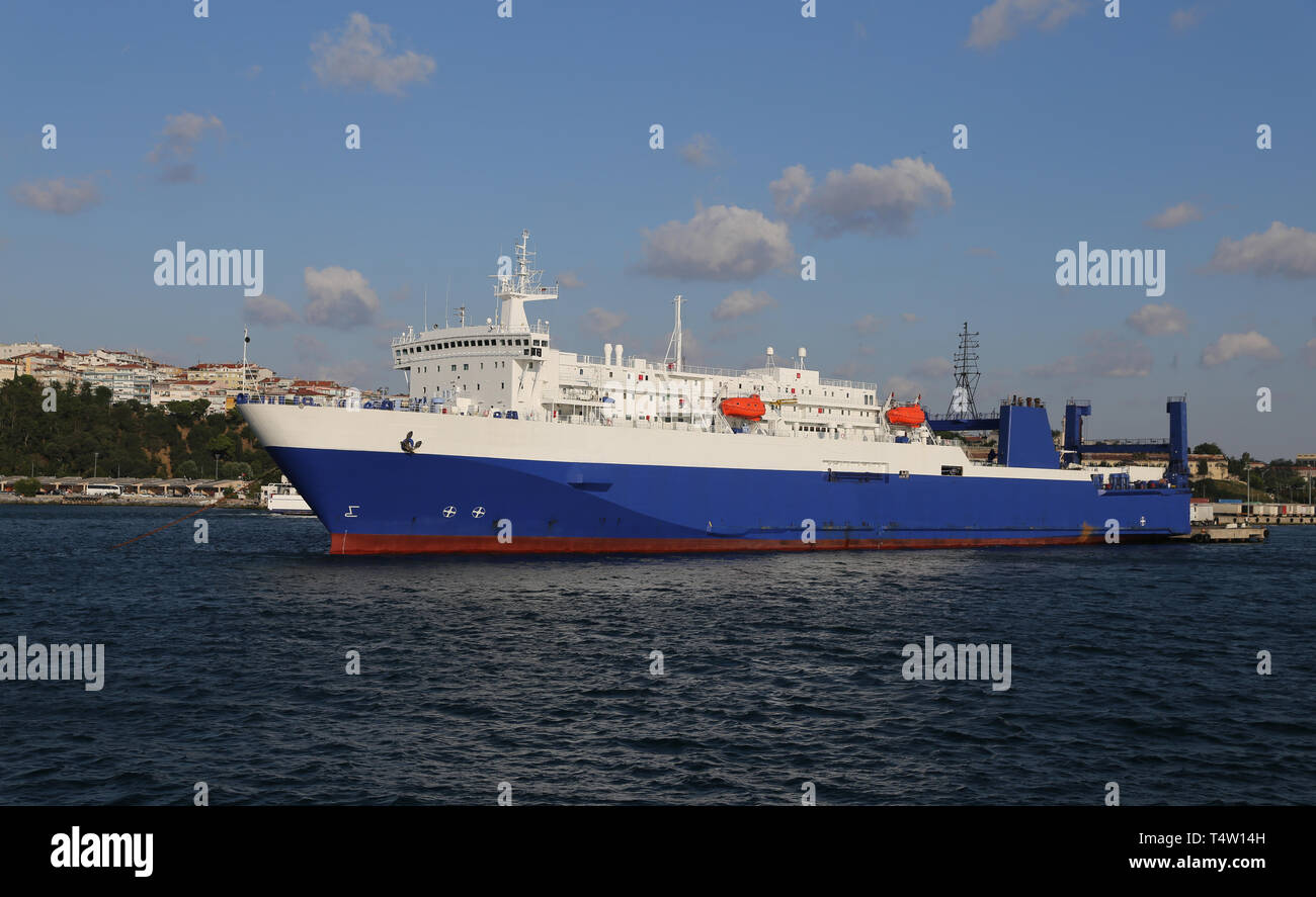 Roro Ship is loading in a Port Stock Photo - Alamy