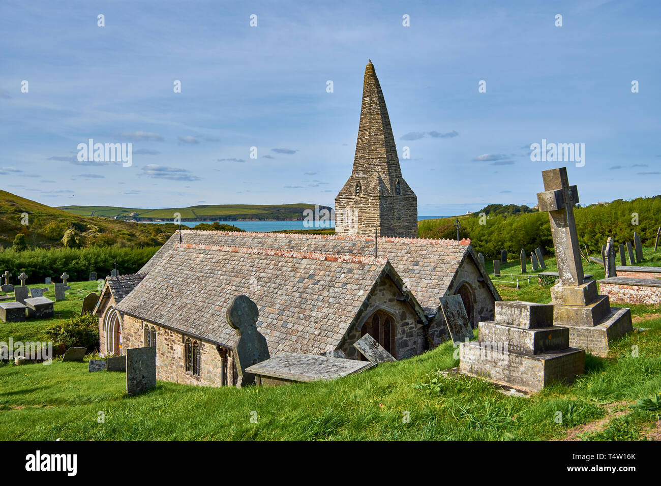 The 12th century St Enodoc Church Trebetherick, is the resting place of ...