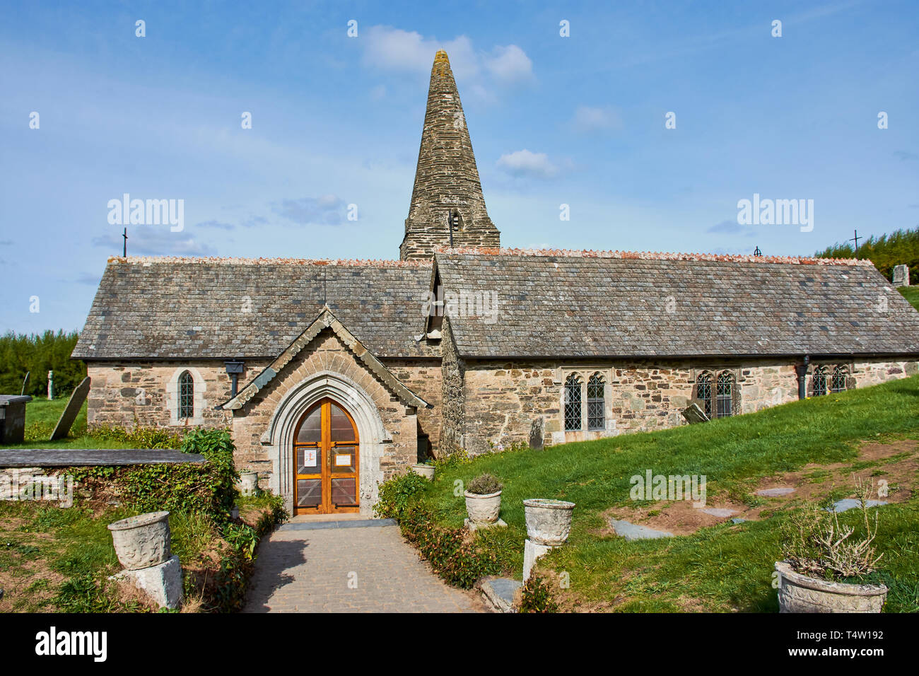 The 12th century St Enodoc Church Trebetherick, is the resting place of ...