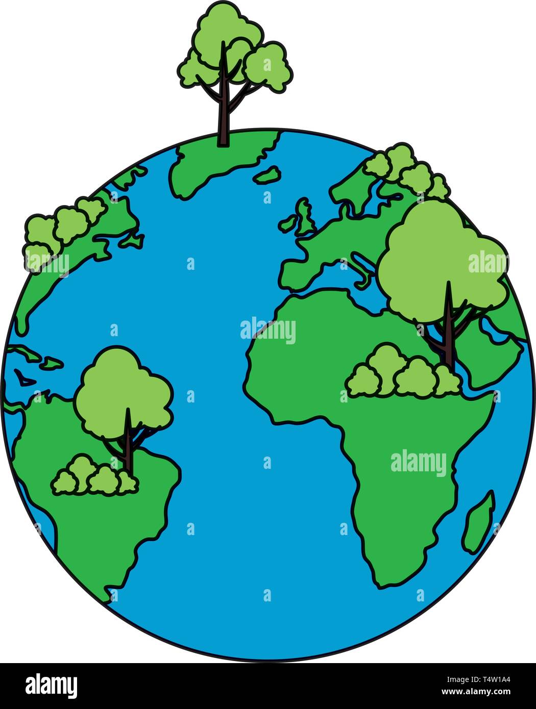 world planet earth with tree plant Stock Vector Image & Art - Alamy